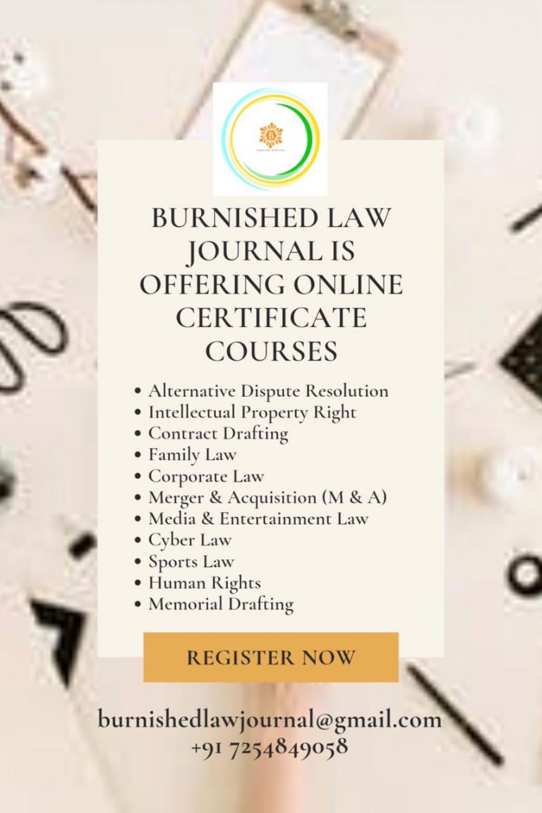 Online Certificate Courses – BURNISHED LAW JOURNAL